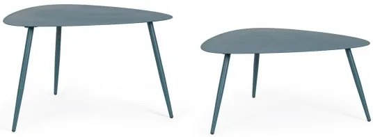 BIZZOTTO Set zahradních konferenčních stolků YVONNE modrý