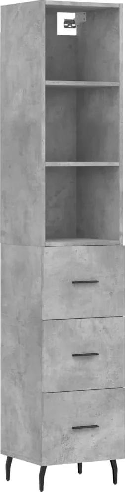 vidaXL Skříň highboard 34,5 x 34 x 180 cm kompozitní dřevo [3189721] Barva: Betonová šedá