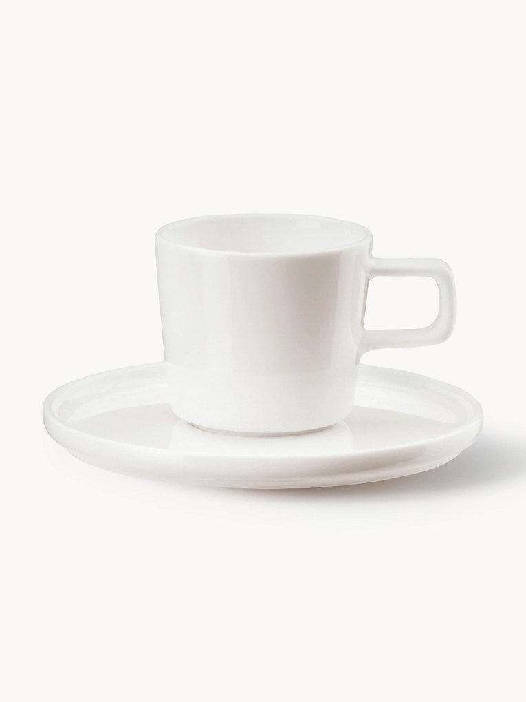 Sada šálků s podšálky z jemného kostního porcelánu Oco, 6 dílů