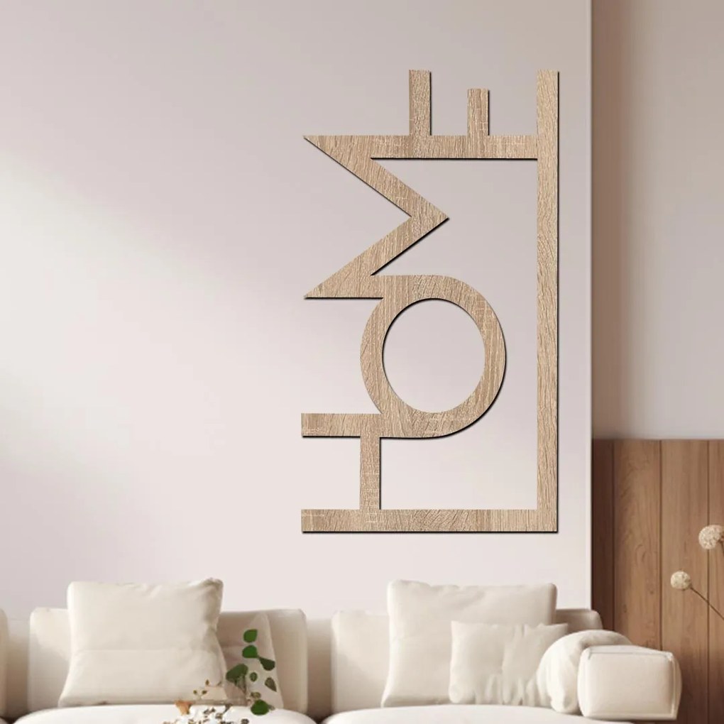 dřevo života Dřevěný nápis na zeď HOME Zvolte rozměr (cm): 33x60, Zvolte barvu dekoru: Černá