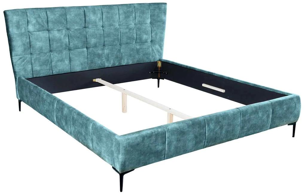 Designová postel Bailey 180 x 200 cm petrolejový samet