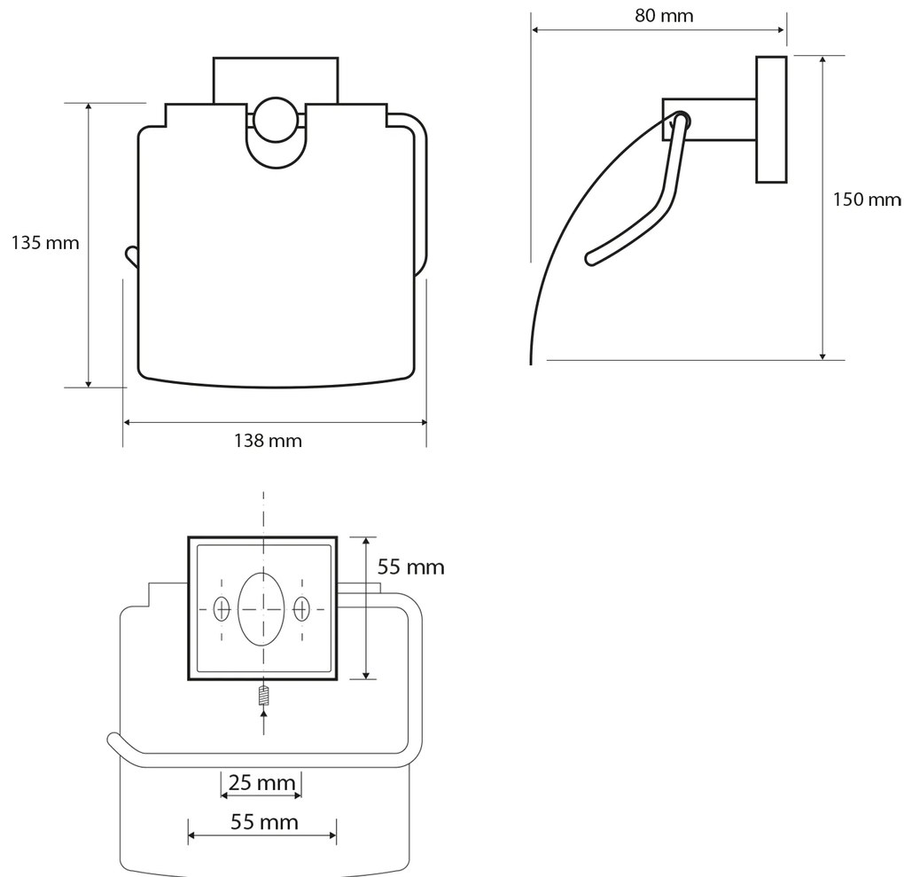 Sapho Sapho, X-SQUARE držák toaletního papíru s krytem, chrom, XQ700