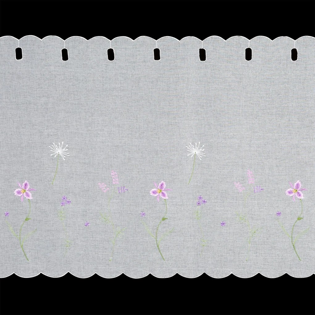 KRÁTKÁ ZÁCLONA NA POUTKÁCH INESA 150X70 CM KVĚTY