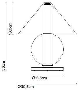 Marset Fragile, designová stolní lampa LED 3,6W 2200K z ambrového skla se stmívačem, výška 35cm