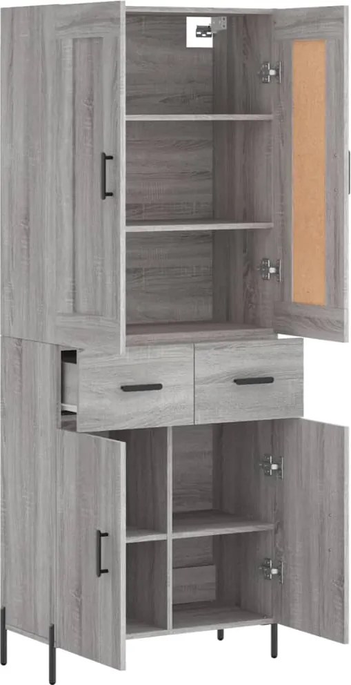 Skříň highboard šedá sonoma 69,5 x 34 x 180 cm kompozitní dřevo 3199887