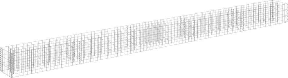 Gabionový vyvýšený záhon pozinkovaná ocel 450 x 30 x 30 cm 145645