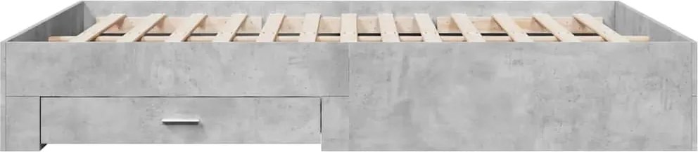 Rám postele se zásuvkami betonově šedý 150 x 200 cm kompozit 3280380