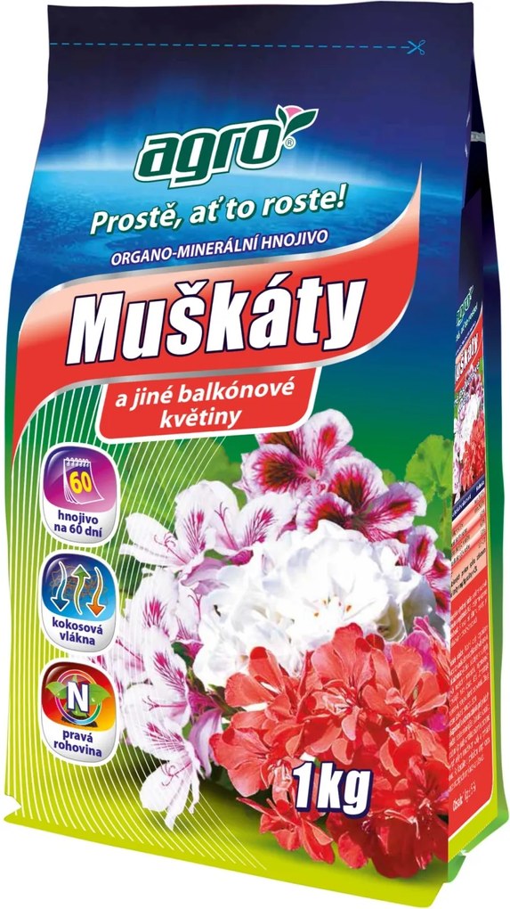 Agro Organominerální hnojivo muškáty 1 kg