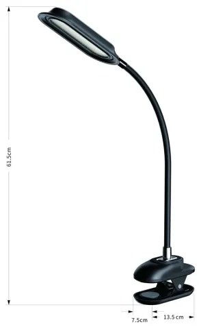Immax 08998L - LED+CCT Stm stolní lampa s klip CLIP 7,5W/230V černá