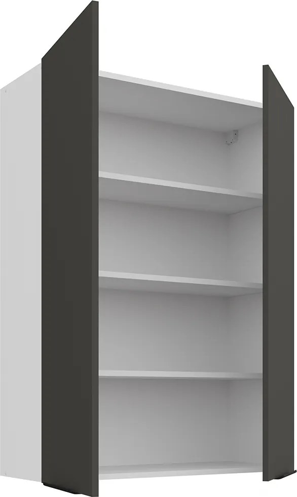 ARIA po | horní skříňka 80 G-108 2F policová | 80 cm | EXTRA VYSOKÁ | ANTI FINGERPRINT povrch | bílá/šedá grafit