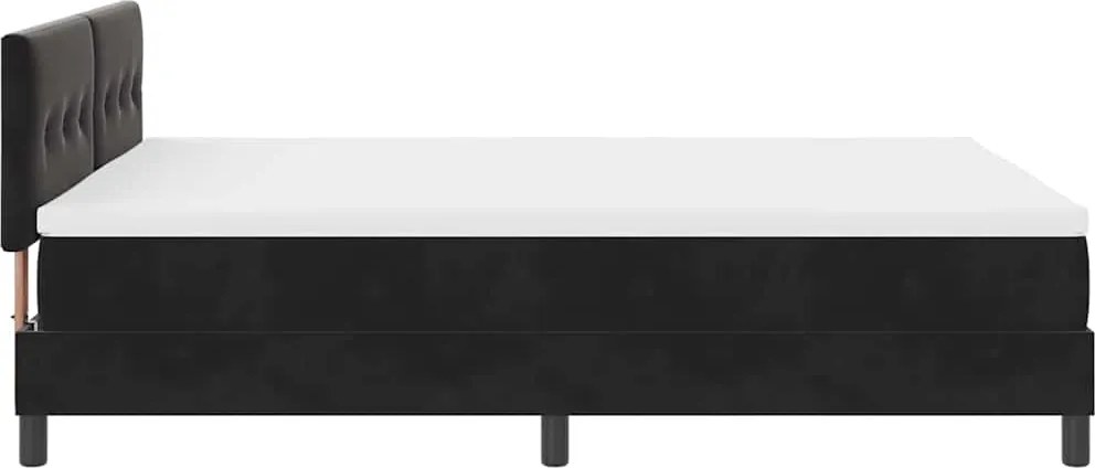 Postel s boxspringem s čelo Černá 140 x 190 cm samet 3339172
