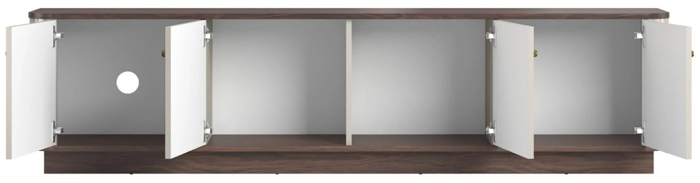 TV stolek Vesper 4D 187 cm - kašmír / ořech / zlaté úchyty