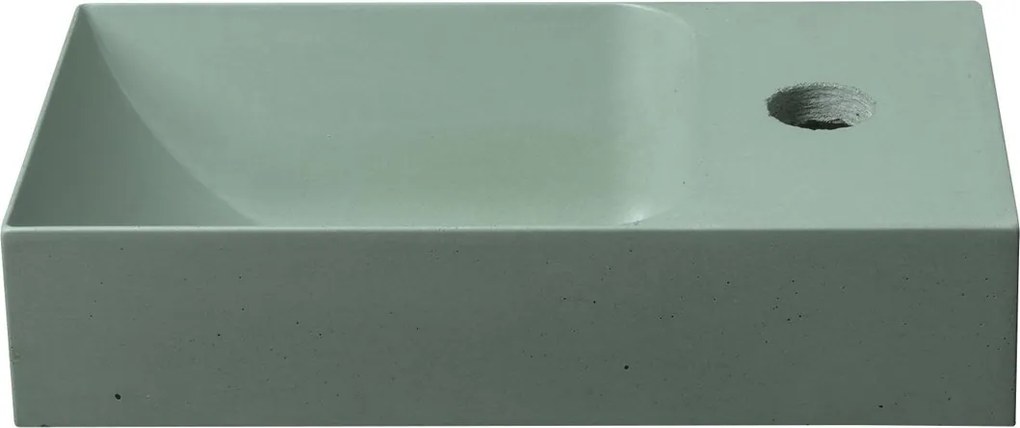 Sapho Sapho, PICCOLINO betonové umyvadlo 30,8x17cm, baterie vpravo, zelená mat, PK30523