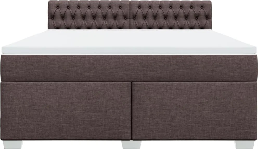 Box spring postel s matrací tmavě hnědá 180x200 cm textil 3285977