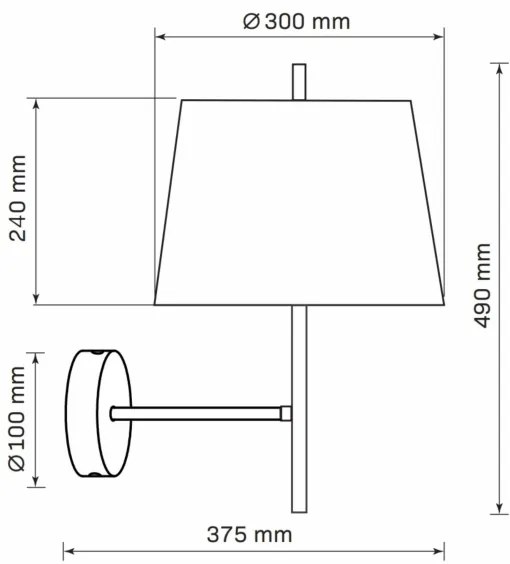 Nástěnná lampa ELENA 1xE27/20W/230V černá