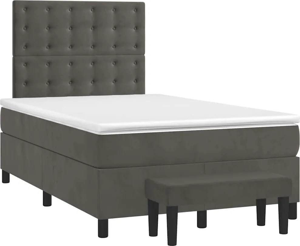 Box spring postel s matrací tmavě šedý 120x190 cm samet 3270494