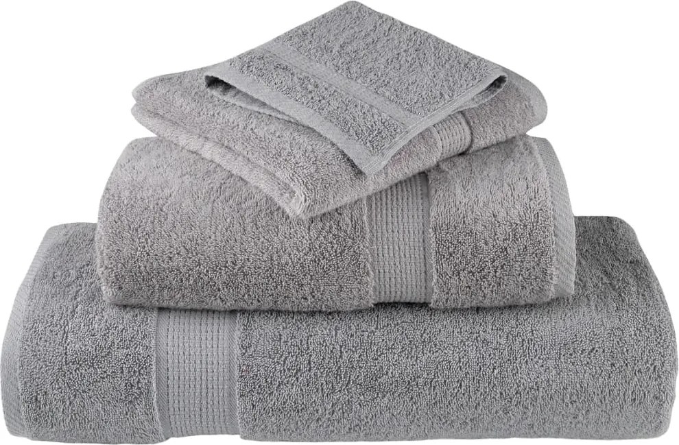 Prémiové ručníky SOLUND 10 ks šedé 100x200 cm 600 g/m² 137319