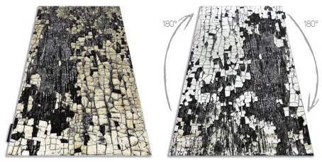 Moderní koberec DE LUXE 2079 Dlažba cihlový - Strukturální zlato / še