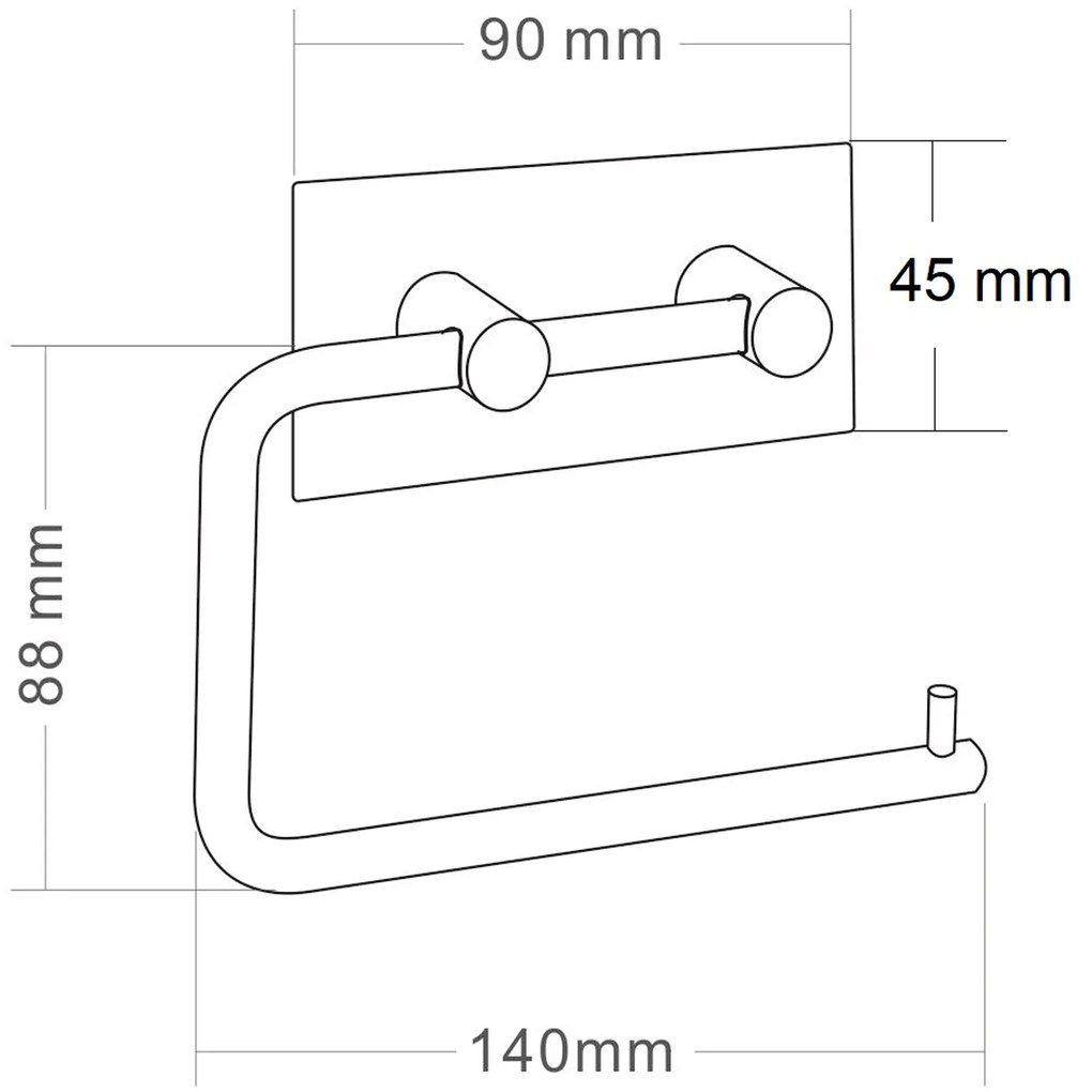 Sapho, Samolepící držák toaletního papíru, broušená nerez, 33207