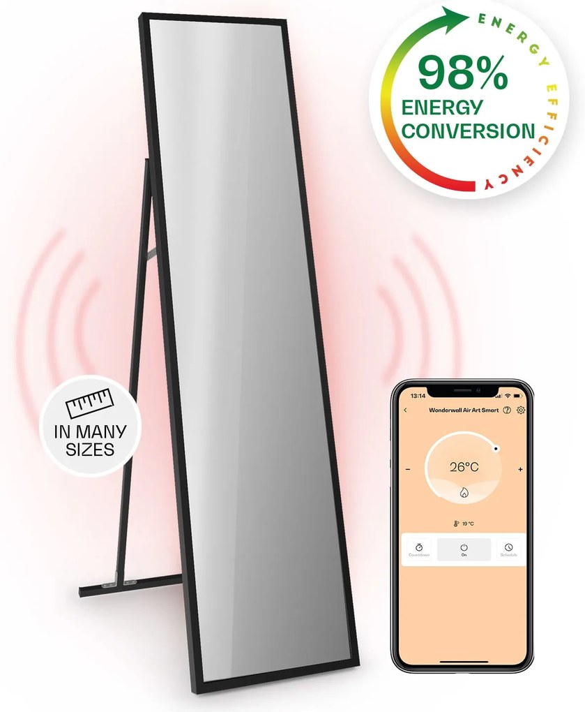 Klarstein La Palma 900, infračervený ohřívač 2 v 1, smart, 40 x 160 cm, 900 W, zrcadlová přední strana