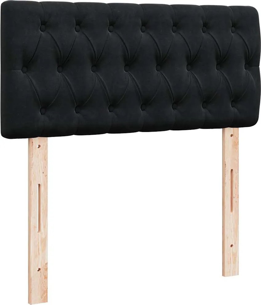 Osmanský rám postele s matrací černá 80x200cm samet 3311809
