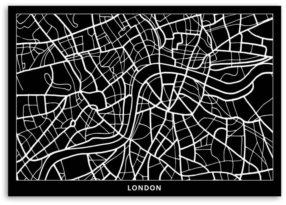 Obraz na plátně Mapa Londýn City - 60x40 cm