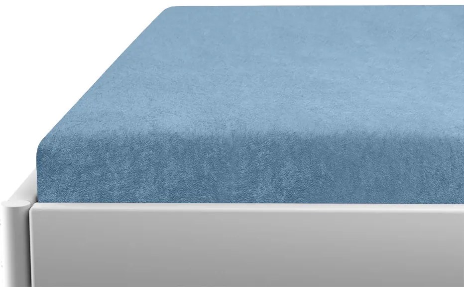 Froté prostěradlo do dětské postýlky světle modré 70x140 cm