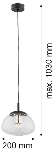 Argon 4331 - Lustr na lanku TRINI 1xE27/15W/230V pr. 20 cm černá