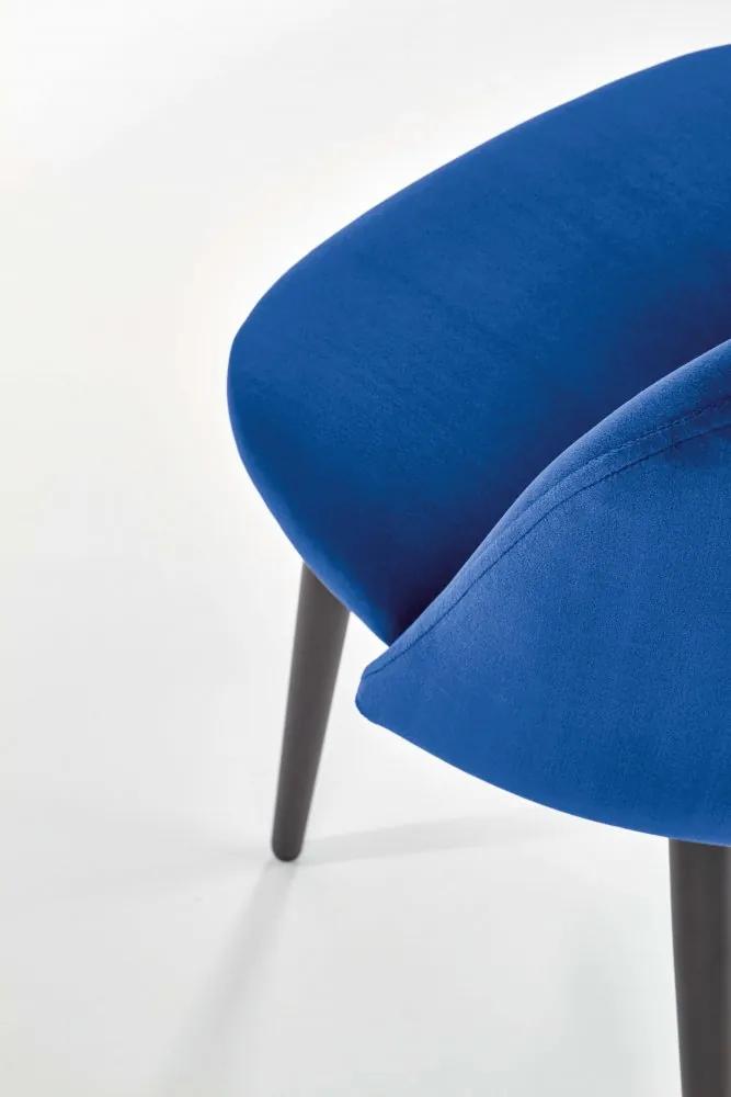 Jídelní židle K384 samet / černá Halmar Modrá