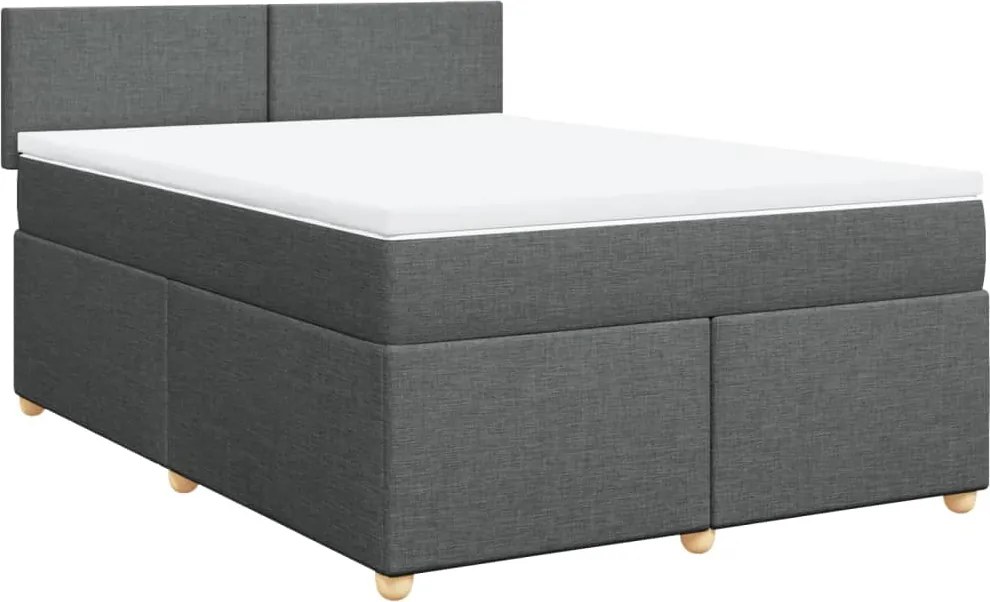 Box spring postel s matrací tmavě šedý 140 x 190 cm textil 3288969