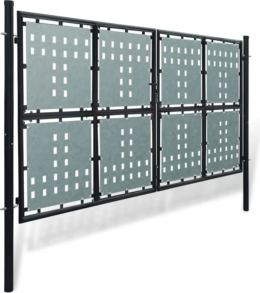 Černá jednokřídlá plotová branka 300 x 150 cm 141693