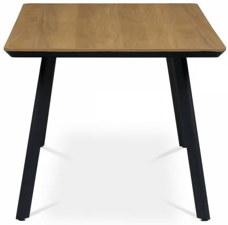 Jídelní stůl pro 4, 6, 8 osob 180x90x76 dub kovové nohy černý lak HT-533 OAK
