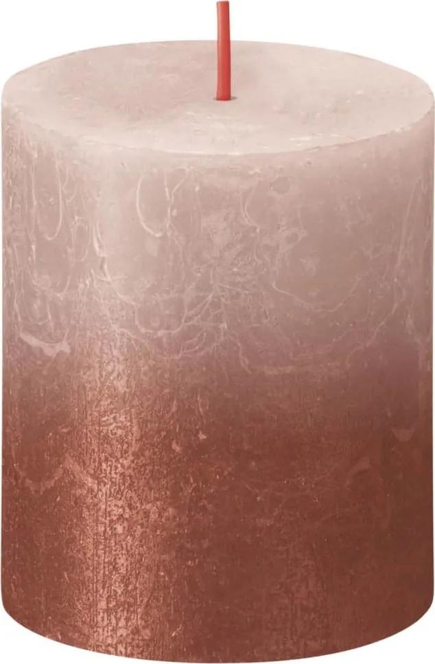 Bolsius Rustikální válcové svíčky Sunset 4 ks 80 mm pískově šedé zlaté [440898] Barva: misty pink and amber