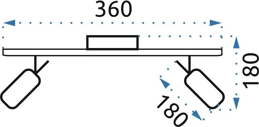 Toolight - Stropní/nástěnné svítidlo typu reflektor 2-bodové 2xGU10 392197, chromová, OSW-08482