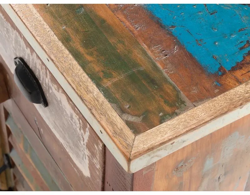 furniture-nabytek.cz - Masivní komoda Westhill z recyklovaného dřeva, lakovaná, vícebarevná – 122×42×90 cm