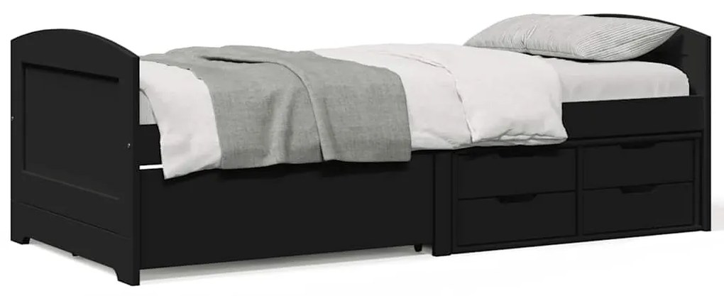 Válenda se 5 zásuvkami bez matrace černé IRUN 90x200 cm 3314682