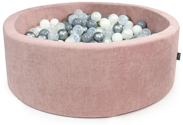 Ajababy Bazének Spring collection pudrová růžová kulatý + 200 míčků Provedení: Vzor palmy