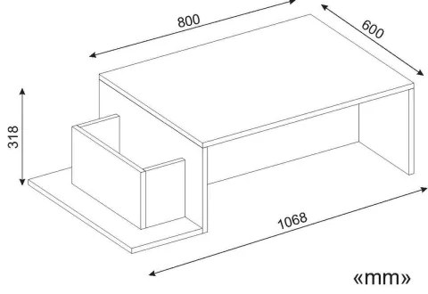 Konferenční stolek POT 32x107 cm bílá