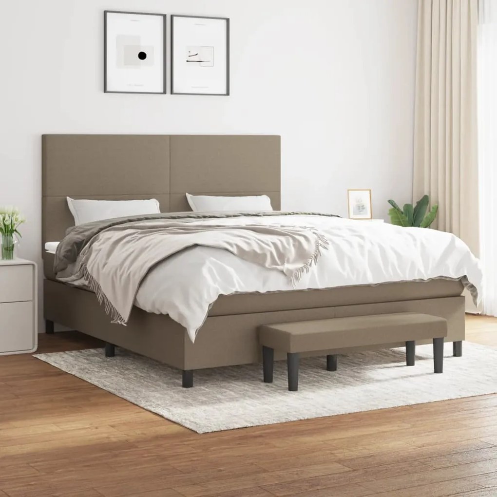 Box spring postel s matrací taupe 180x200 cm textil 3136457