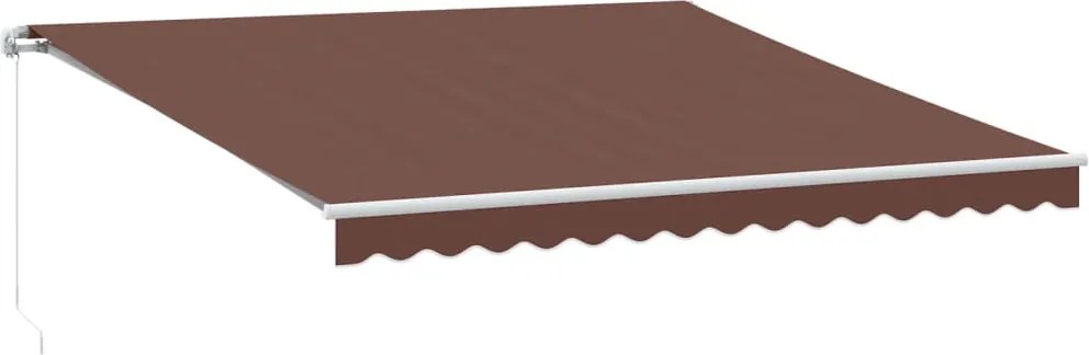 Ručně zatahovací markýza s LED hnědá 400 x 350 cm 3215388