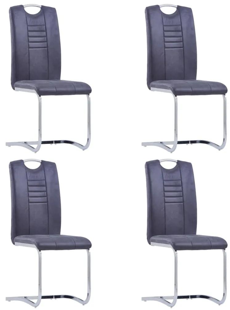 vidaXL Konzolové jídelní židle 4 ks šedé umělá broušená kůže