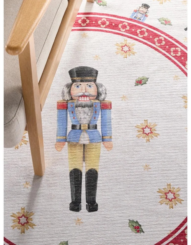 Červený kulatý koberec s vánočním motivem ø 160 cm Toy's Delight Nutcracker – Villeroy&Boch