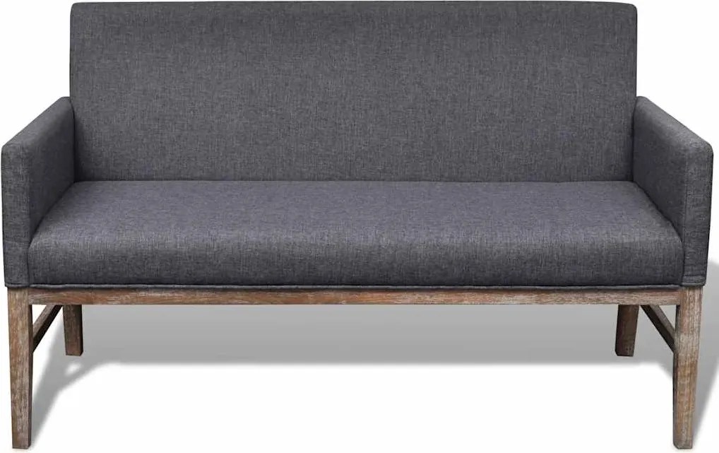 Lavice s polstrovanou poduškou textil kaučukovník tmavě šedá 241664