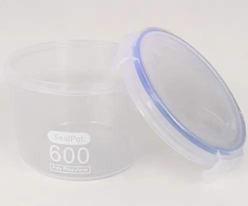 dóza na potraviny, objem 0,6 l, s víkem, plast, 8x10x10 cm, průhledná, Dekorino DP20260018