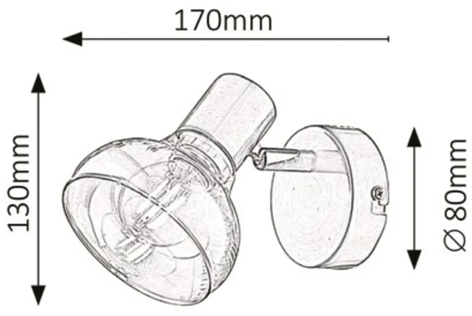 Rabalux HOLLY nástěnné bodové svítidlo max. 1x40W | E14 | IP20 - antická zlatá