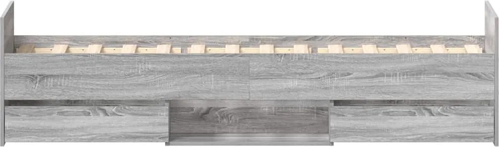 Rám postele s hlavovým a nožním čelem šedý sonoma 75 x 190 cm 3203822