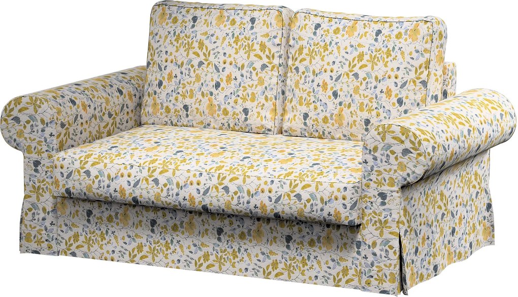 Potah na pohovku IKEA Backabro 2-místná, rozkládací barva žlutá látka pletený vzor, vzorované