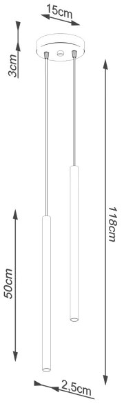 Sollux SL.1513 - Lustr na lanku PASTELO 2xG9/8W/230V krémová