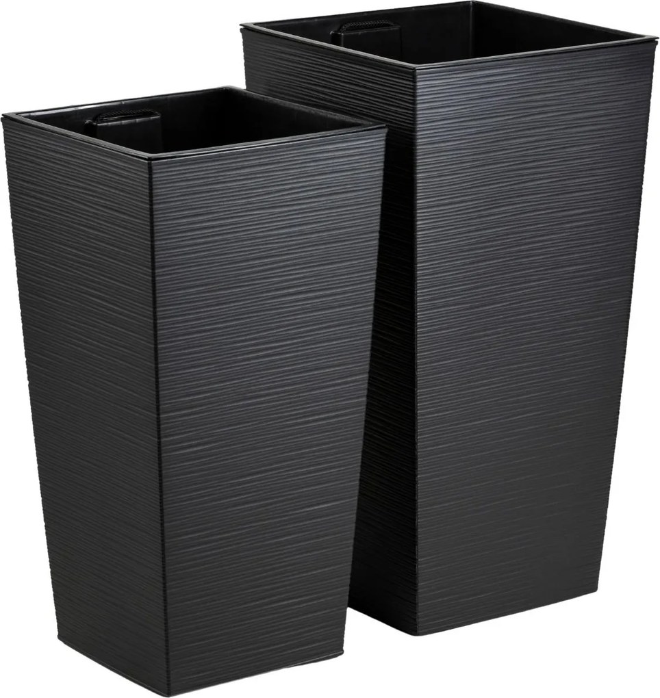 Plastový květináč Porto Riflo 67,7x35x35 cm černý