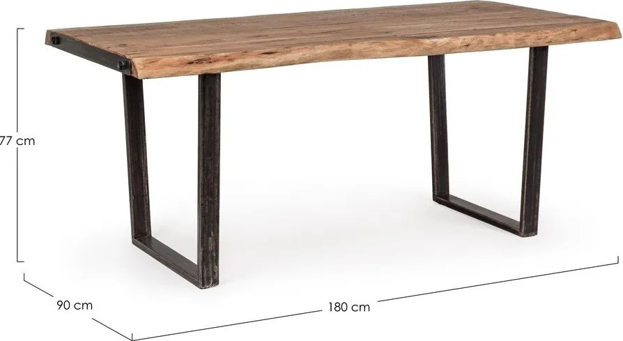 Jídelní stůl s deskou z akácie 90x180 cm Elmer – Bizzotto